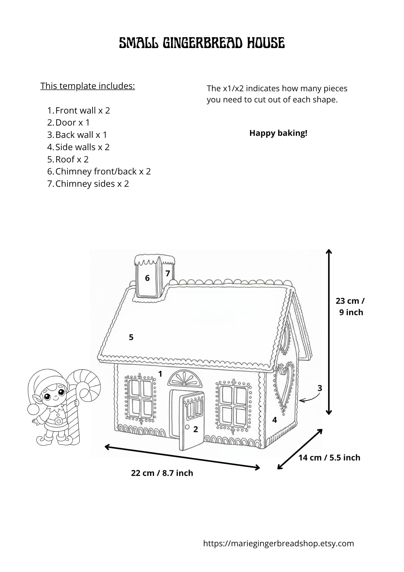 Easy Gingerbread House - Printable Template - My Gingerbread Shop